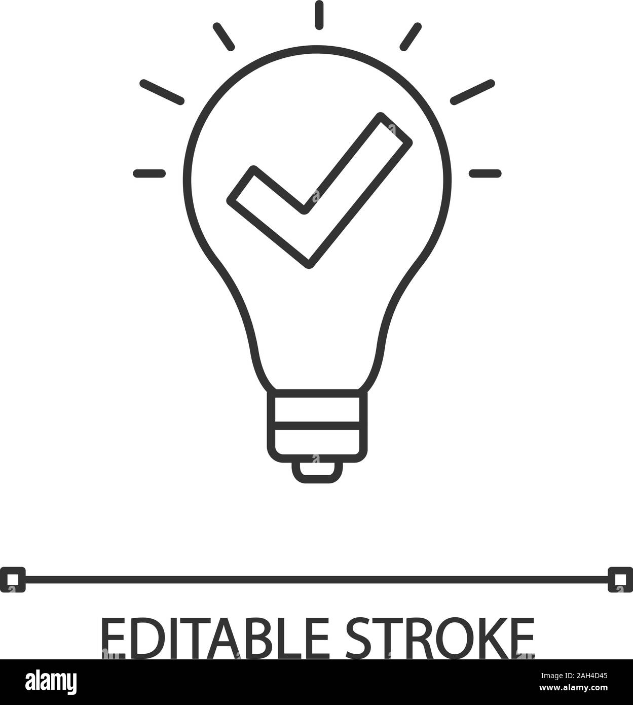 Approved idea linear icon. Marketing strategy. Thin line illustration ...