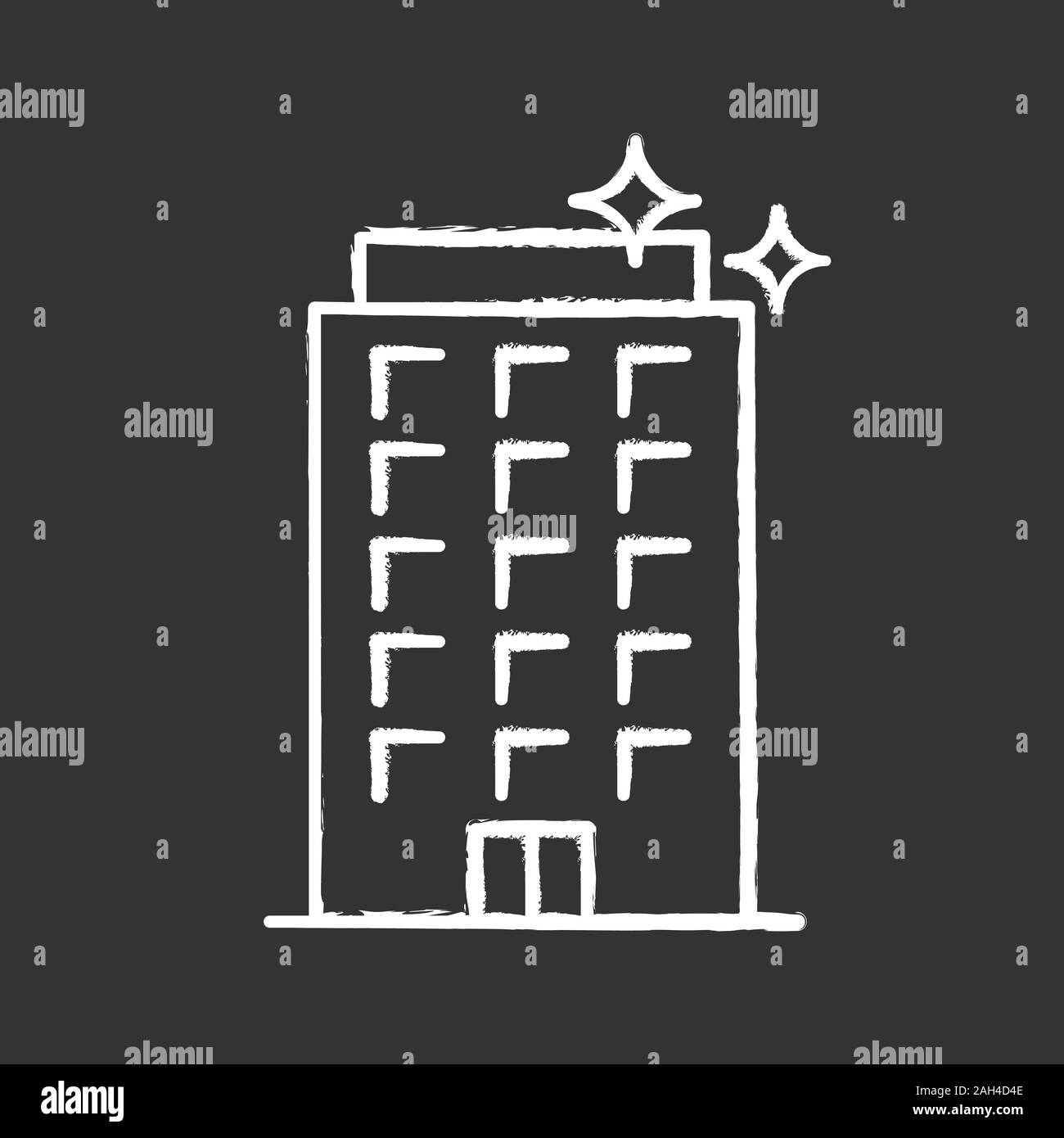 Office cleaning chalk icon. Apartment cleaning service. Isolated vector ...