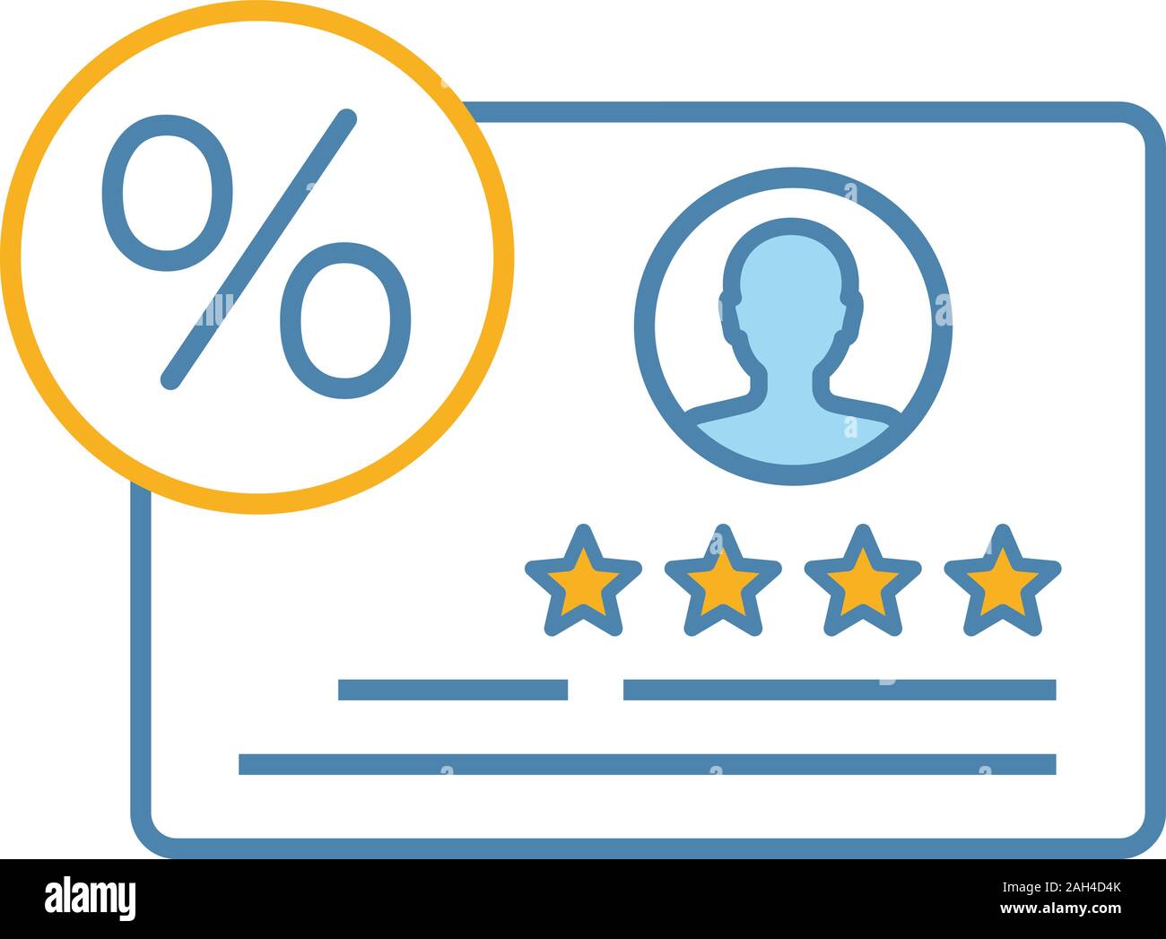 Customer loyalty program color icon. Good and excellent reviews ...