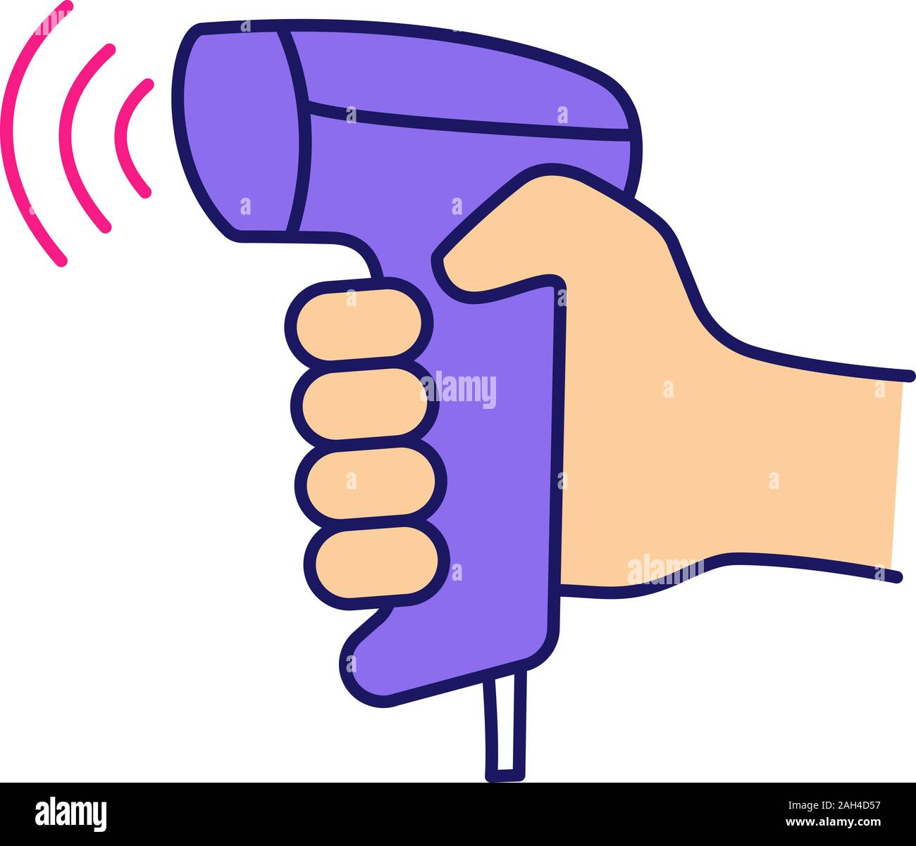 Wireless barcode scanning color icon. Wifi barcode and QR code bar ...