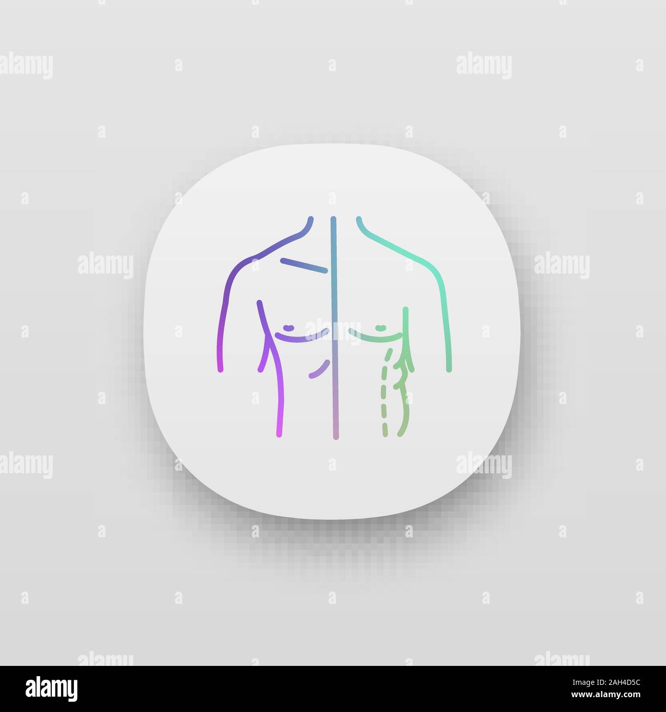 Male coolsculpting app icon. UI/UX user interface. Flanks correction ...