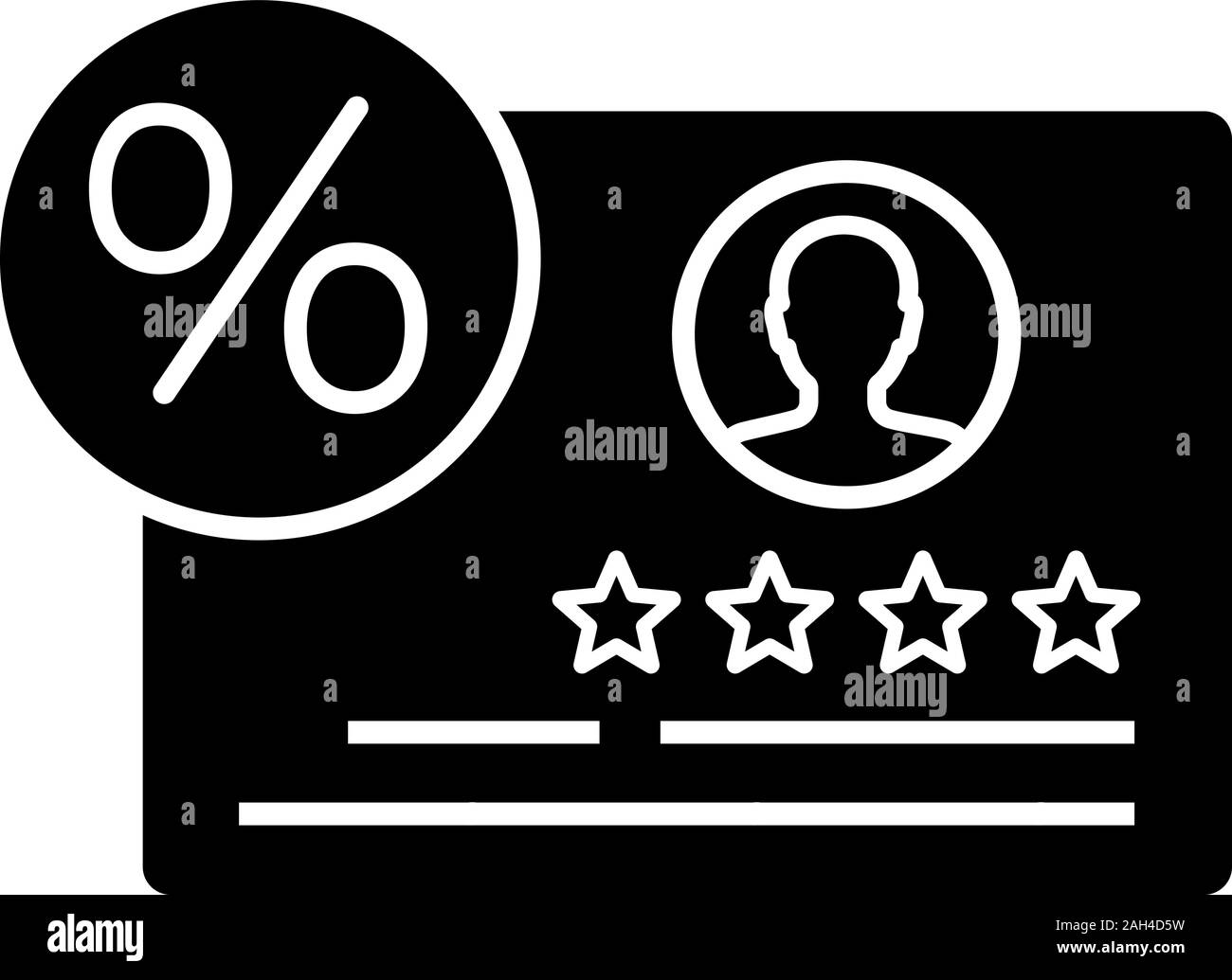 Customer loyalty program glyph icon. Good and excellent reviews ...