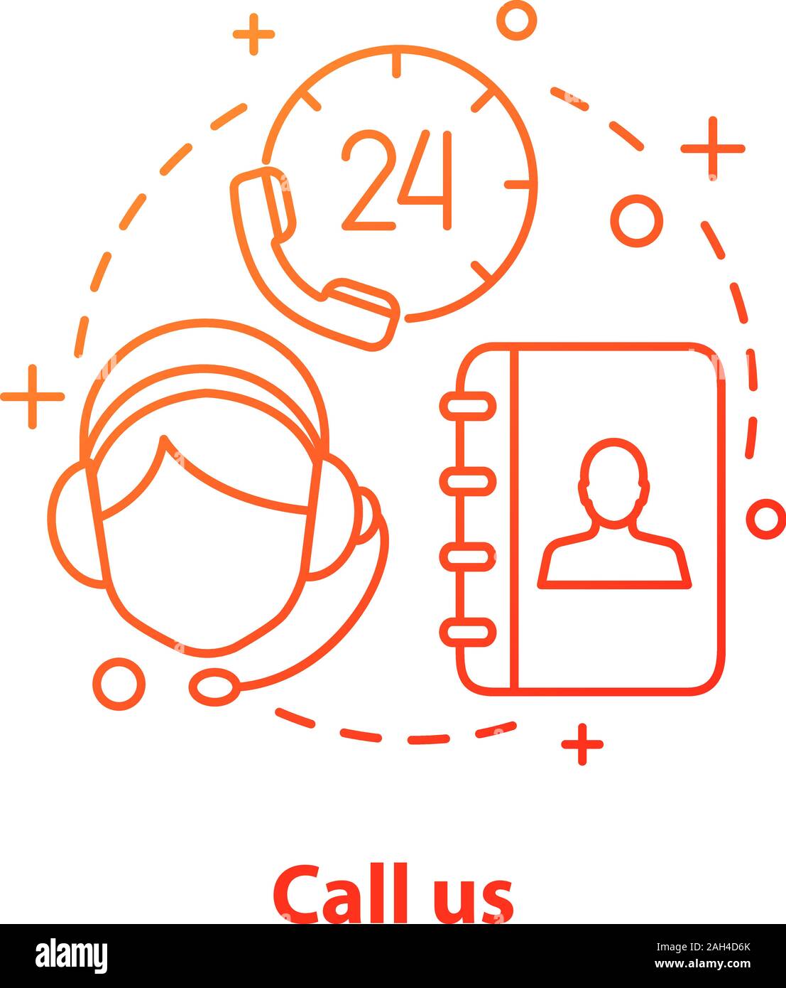 Call us concept icon. Call center idea thin line illustration. Hotline ...