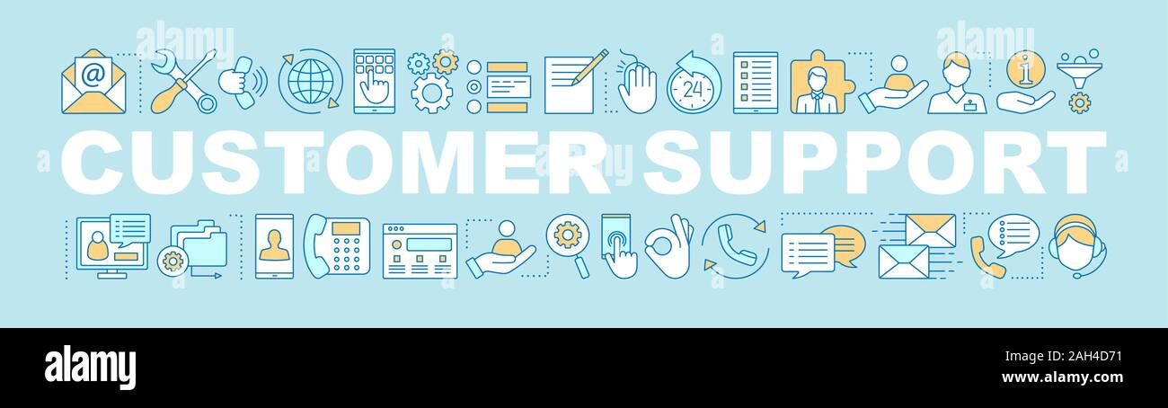 Customer support word concepts banner. Client service. Technical ...