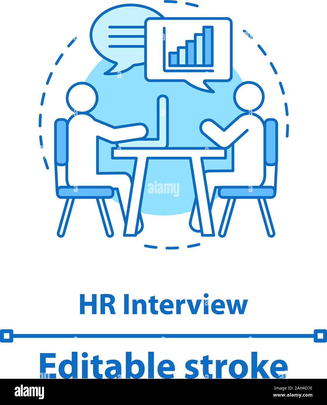 HR interview concept icon. Job interviewing idea thin line illustration ...