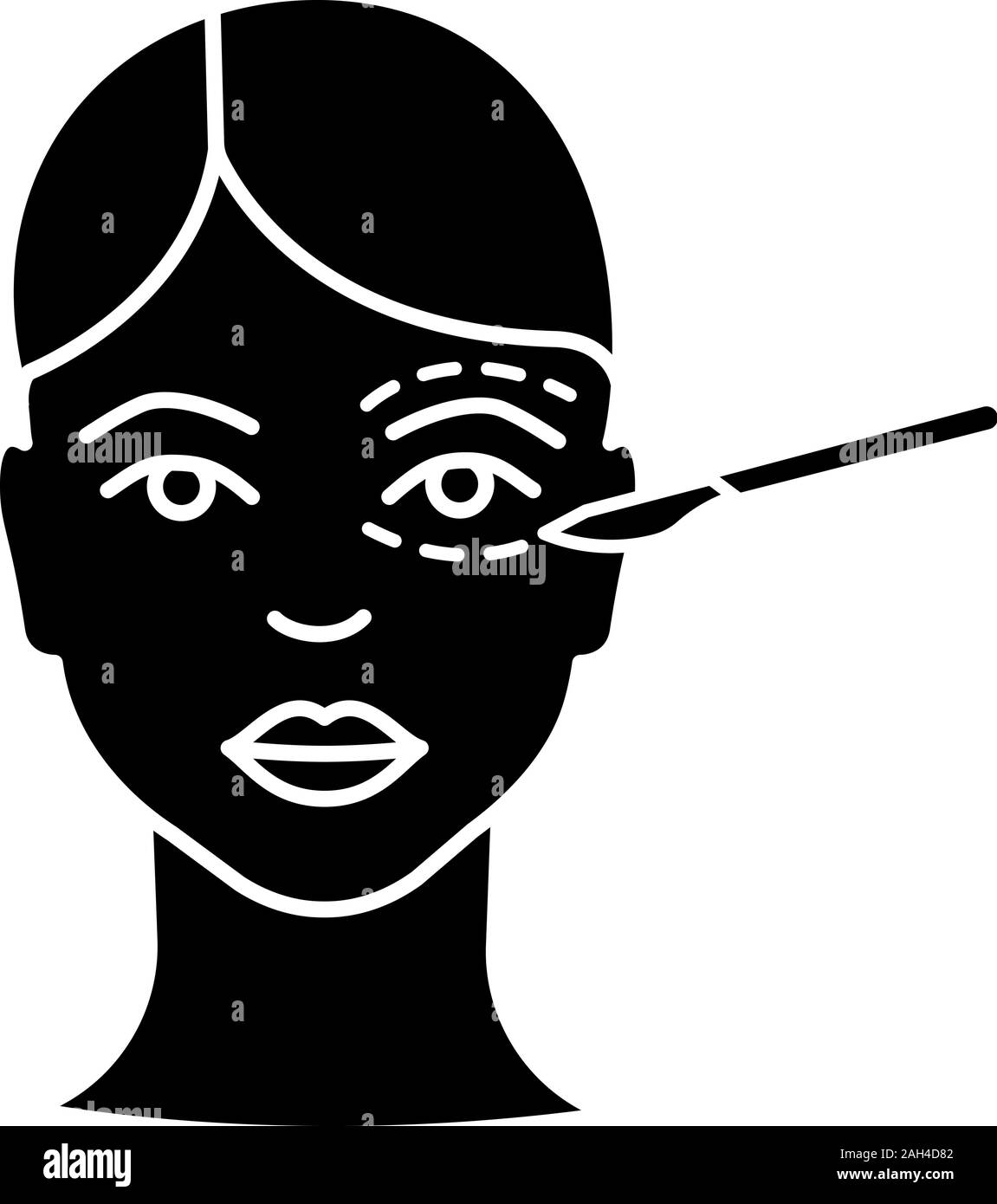 Blepharoplasty glyph icon. Eyelid plastic surgery. Eye lift surgery ...