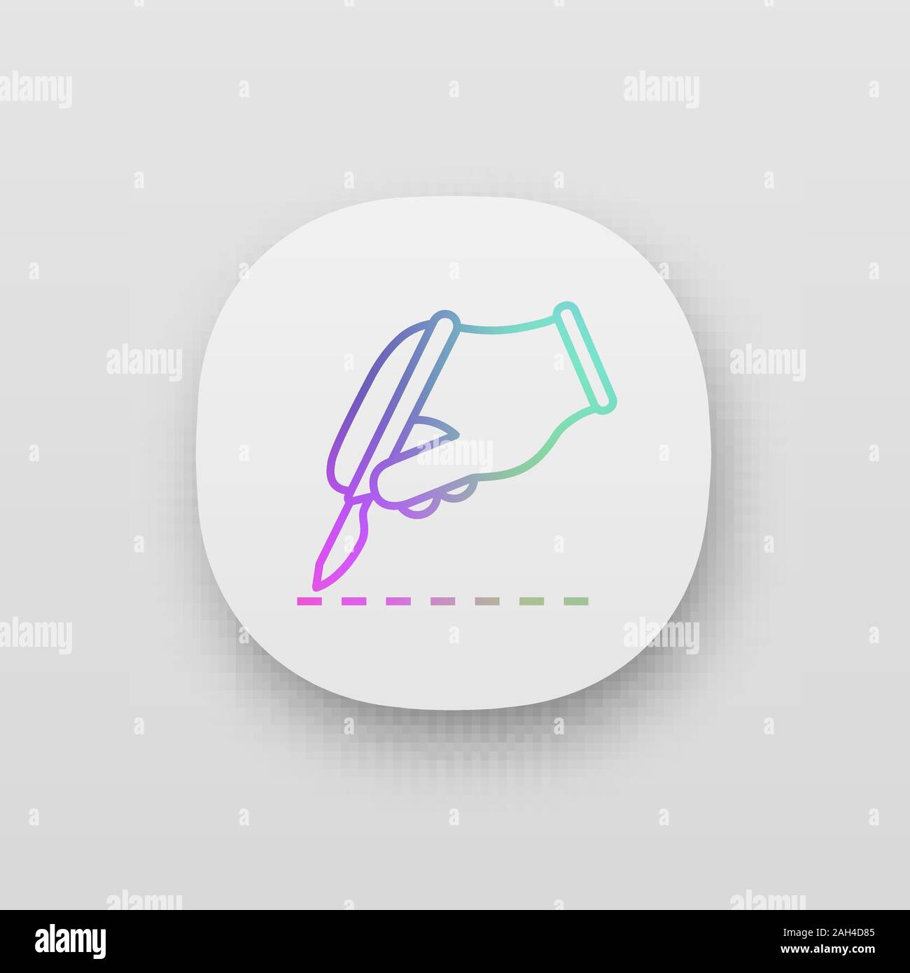 Scalpel skin incision app icon. UI/UX user interface. Plastic surgery ...