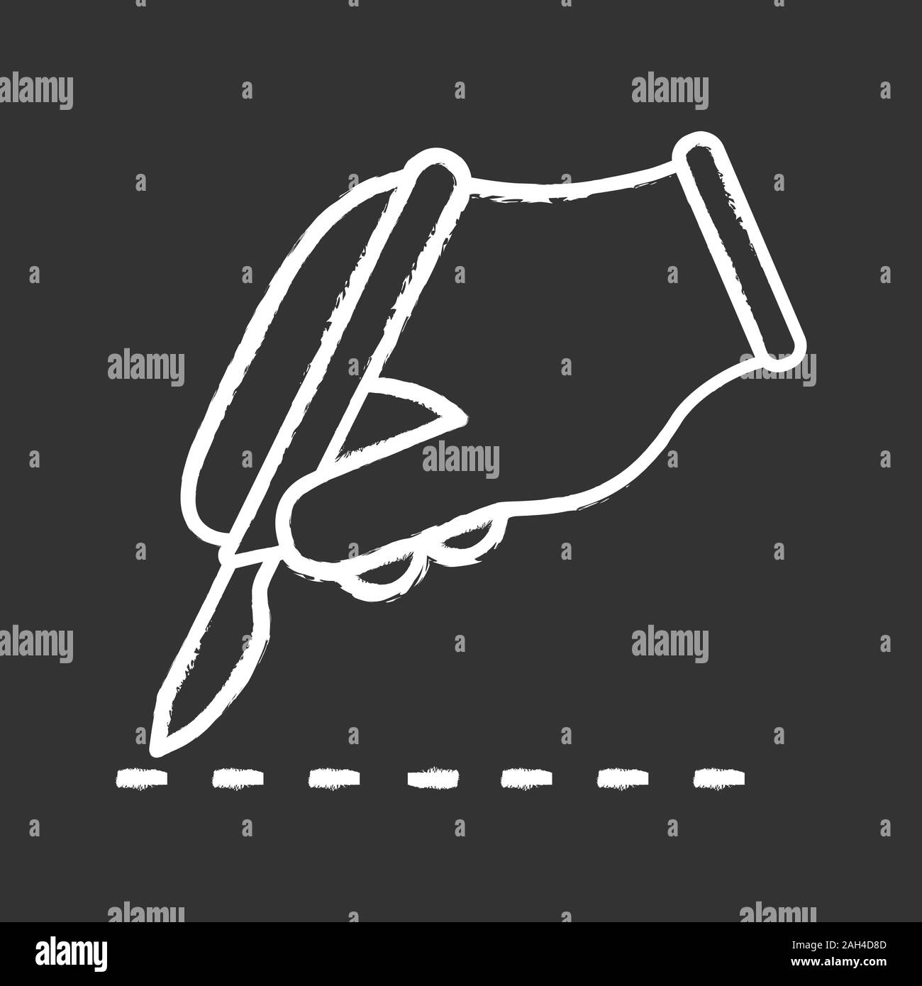 Scalpel skin incision chalk icon. Plastic surgery. Surgical incision ...