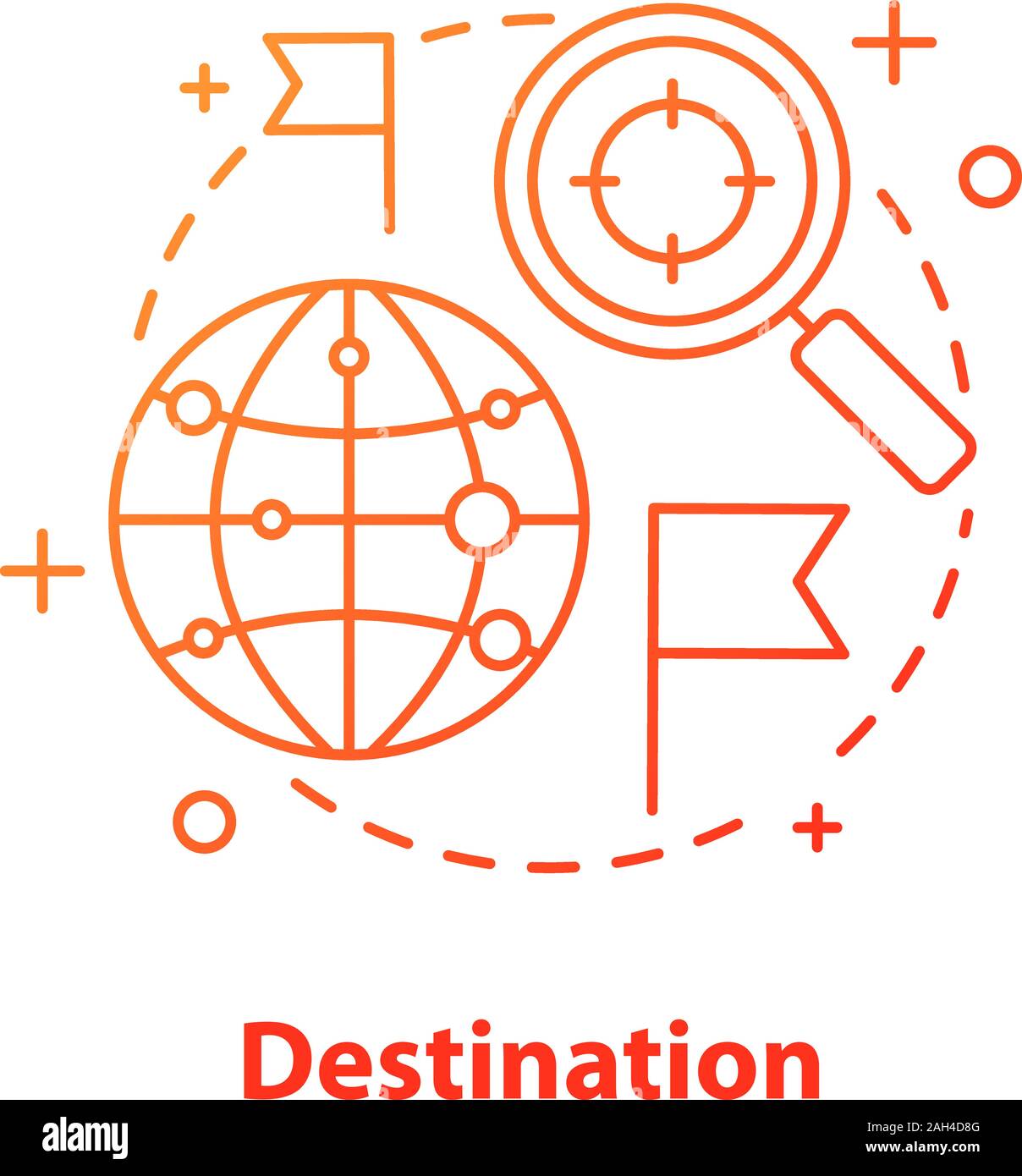 Choosing travel destination concept icon. International route searching ...