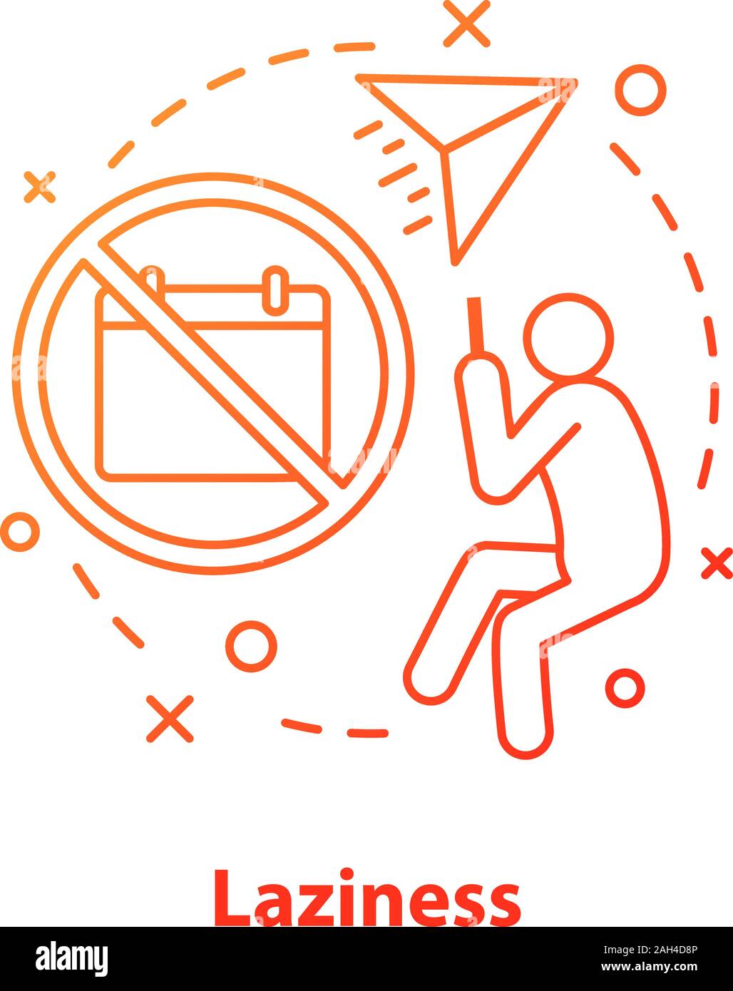 Laziness concept icon. Procrastination idea thin line illustration ...