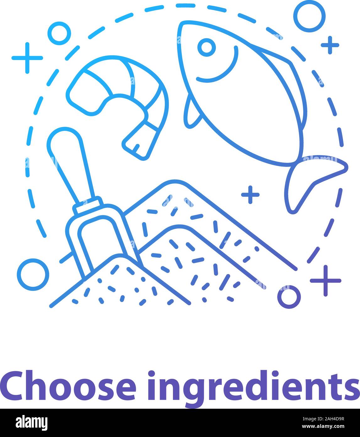 Choosing ingredients concept icon. Grocery idea thin line illustration ...