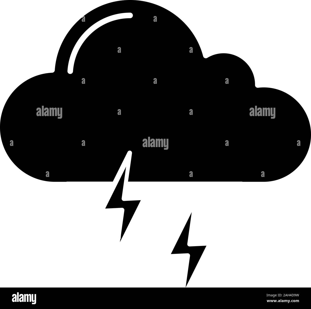 Thunderstorm glyph icon. Thunder storm. Lightning storm. Stormy ... Thunderstorm glyph icon. Thunder storm. Lightning storm. Stormy ...