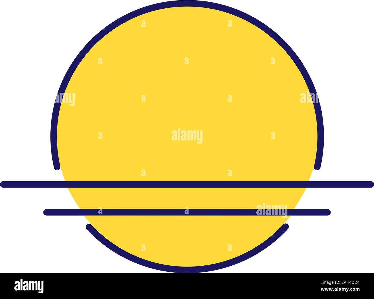 Sunrise color icon. Sunset. Rising or setting sun. Isolated vector ...