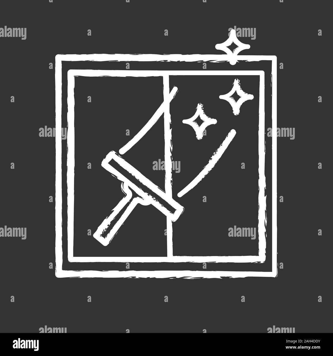 Window cleaning chalk icon. Window washer. Isolated vector chalkboard ...
