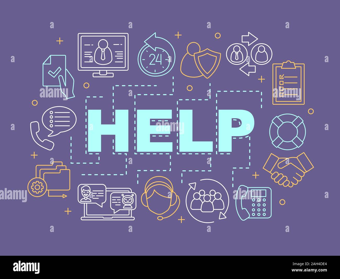 Help word concepts banner. Helpdesk. Presentation, website. Client ...