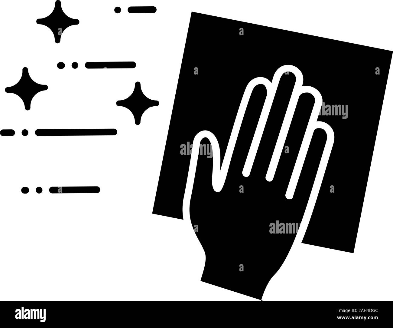 Cleaning napkin glyph icon. Silhouette symbol. Windows cleaning cloth ...