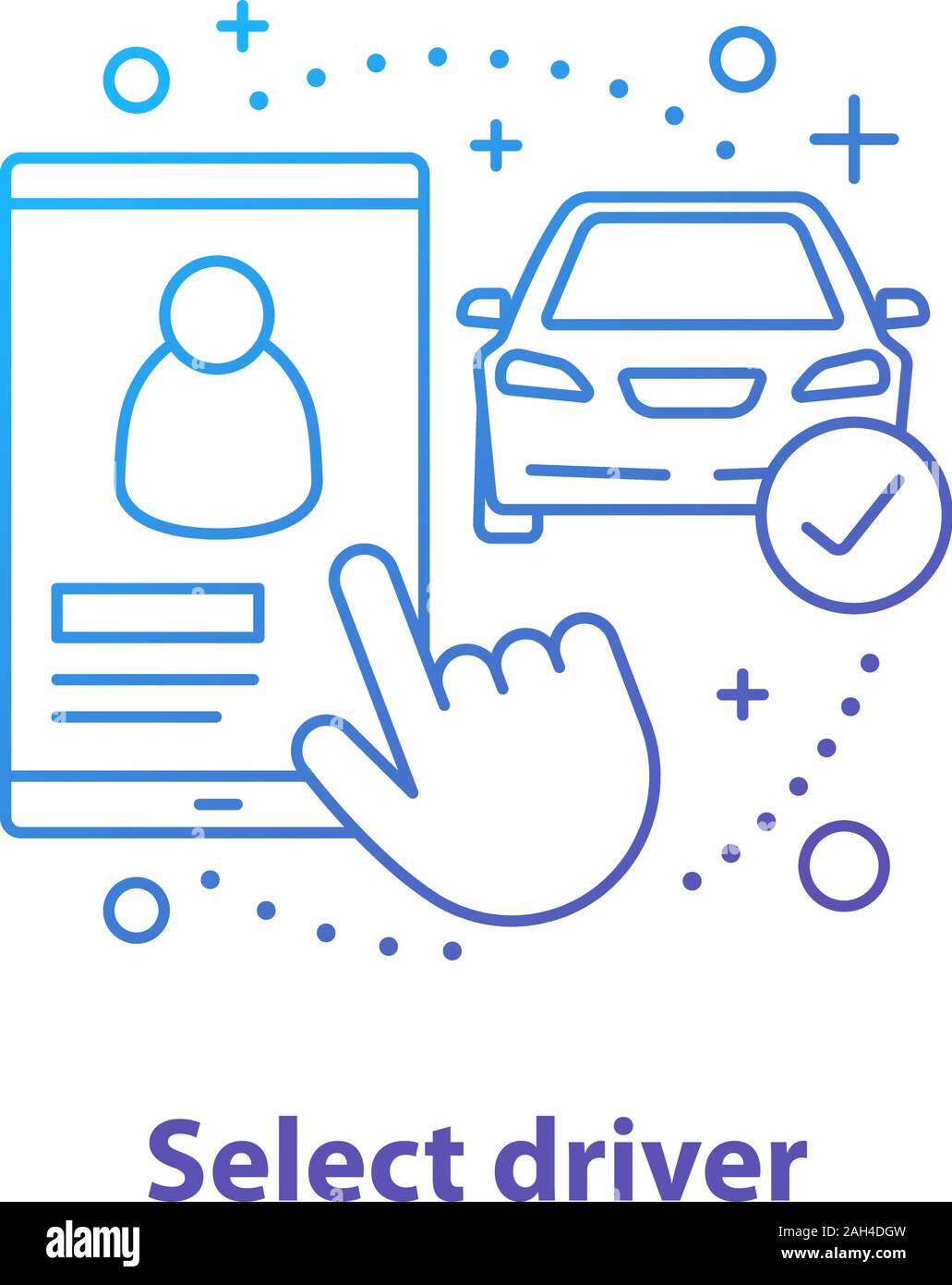 Drivers choosing concept icon. Taxi ordering. Carpooling idea thin line ...