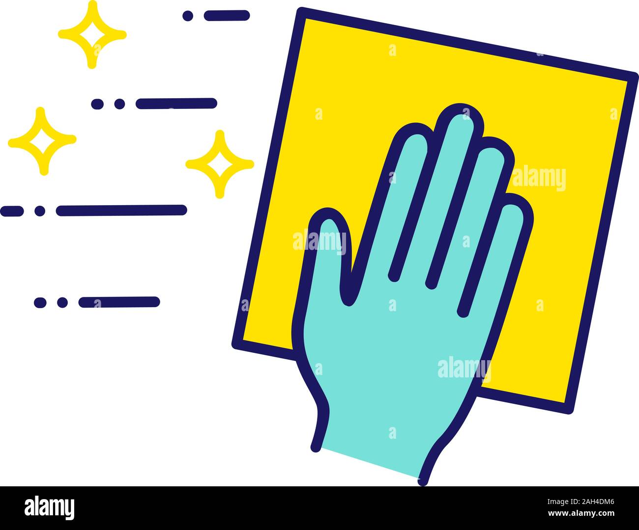 Cleaning napkin color icon. Windows cleaning cloth. Surface wiping ...