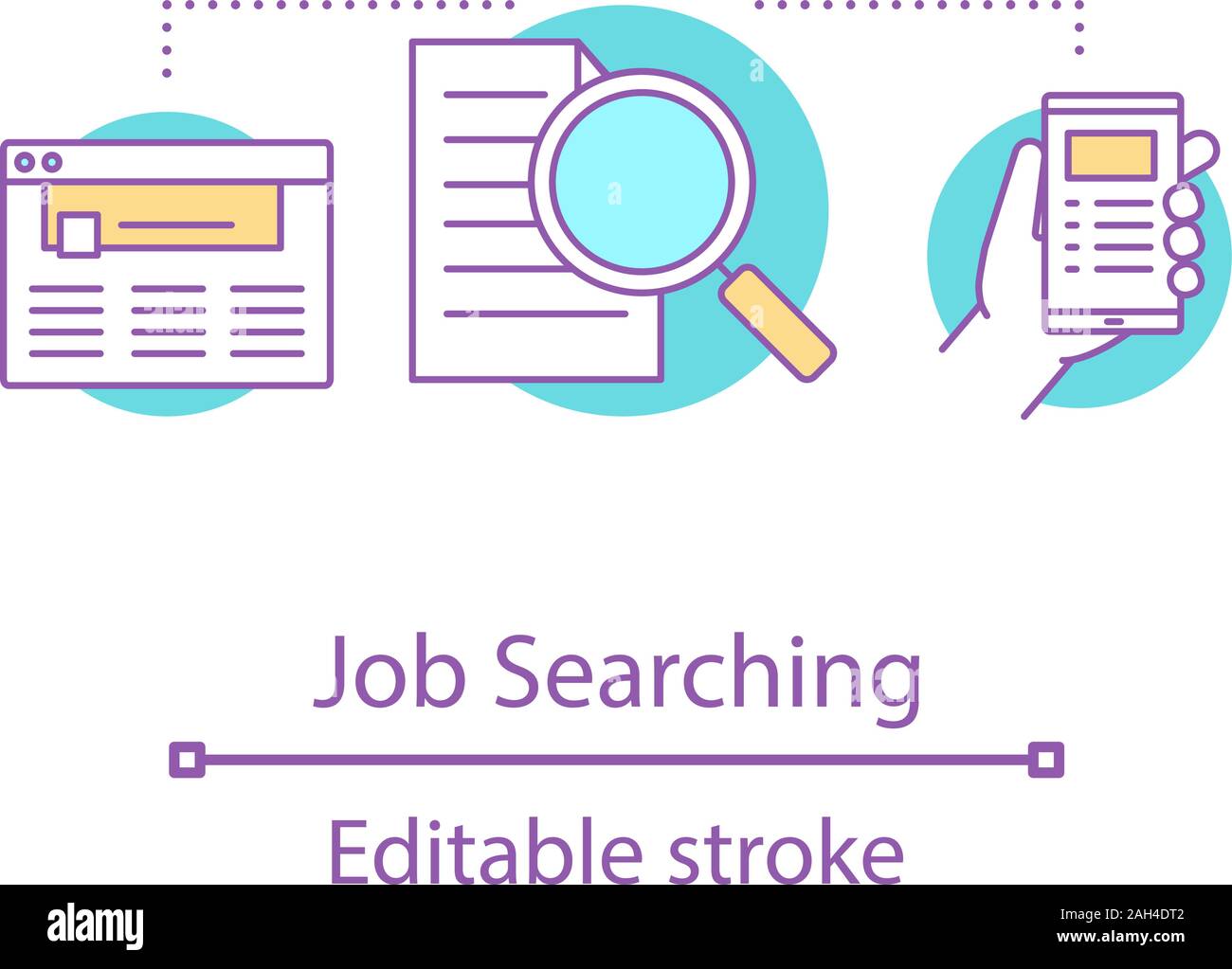 Job searching concept icon. Work finding idea thin line illustration ...