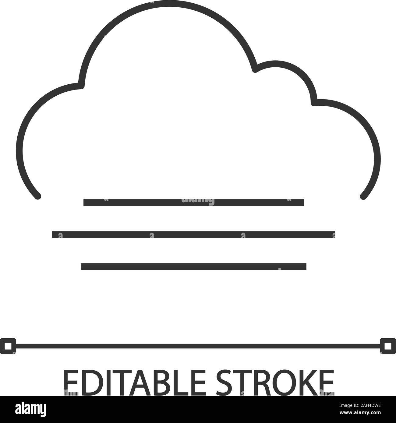 Fog linear icon. Foggy weather. Thin line illustration. Smog. Weather ...