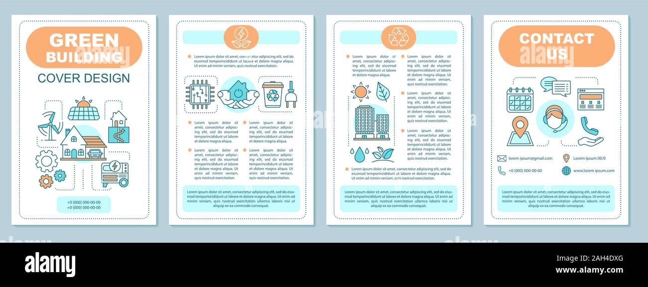Green construction brochure template layout. Green, sustainable ...