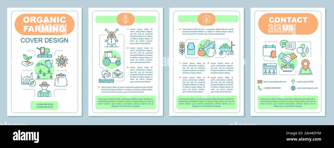 Organic farming brochure template layout. Eco products. Flyer, leaflet ...
