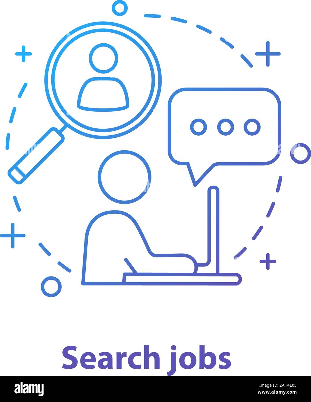 Job searching concept icon. Work finding idea thin line illustration ...
