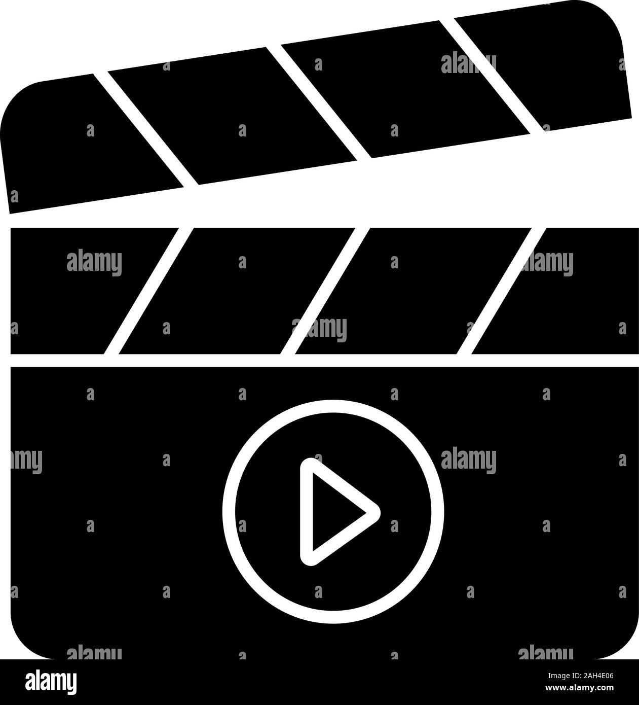 Filming glyph icon. Film industry. Clapperboard. Time code slate. Video ...
