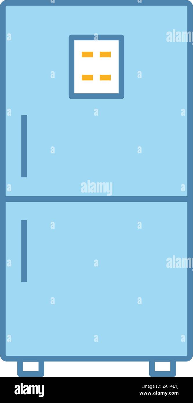 Fridge color icon. Refrigerator. Freezer. Kitchen appliance. Isolated ...