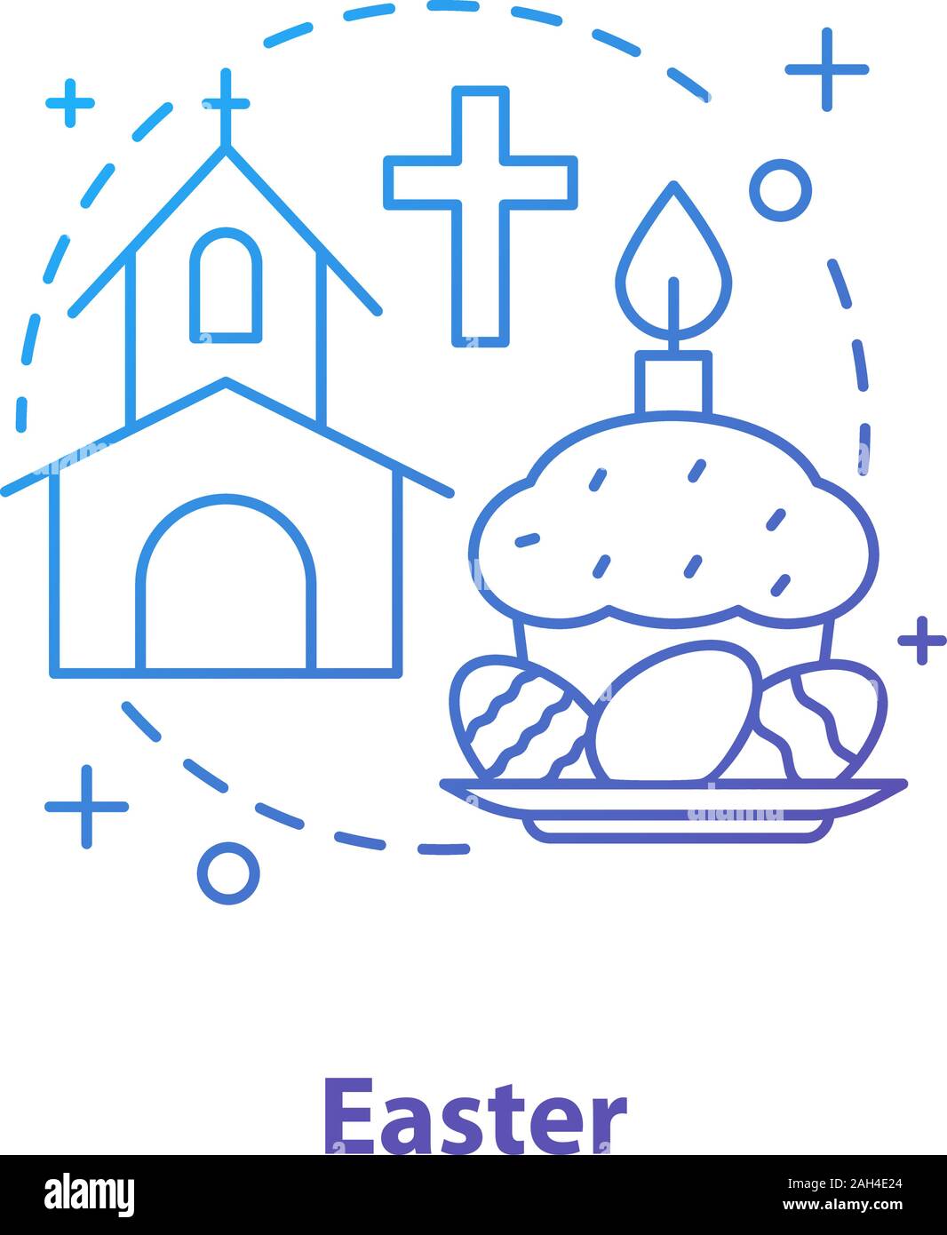 Easter concept icon. Pascha. Religious holiday idea thin line ...