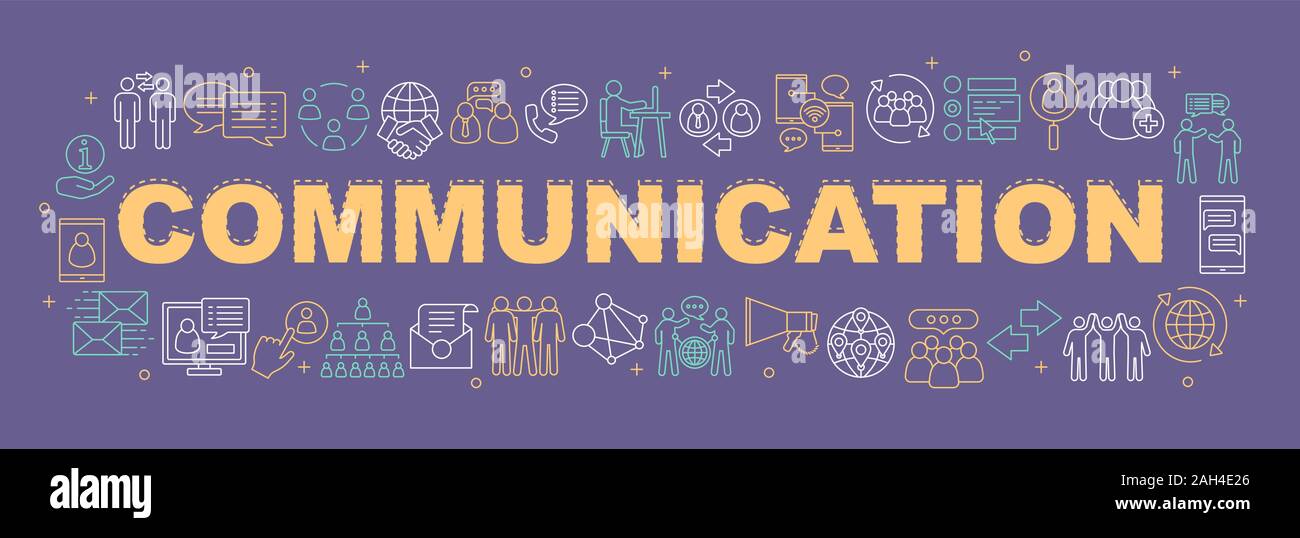 Social communication word concepts banner. Networking and coworking ...