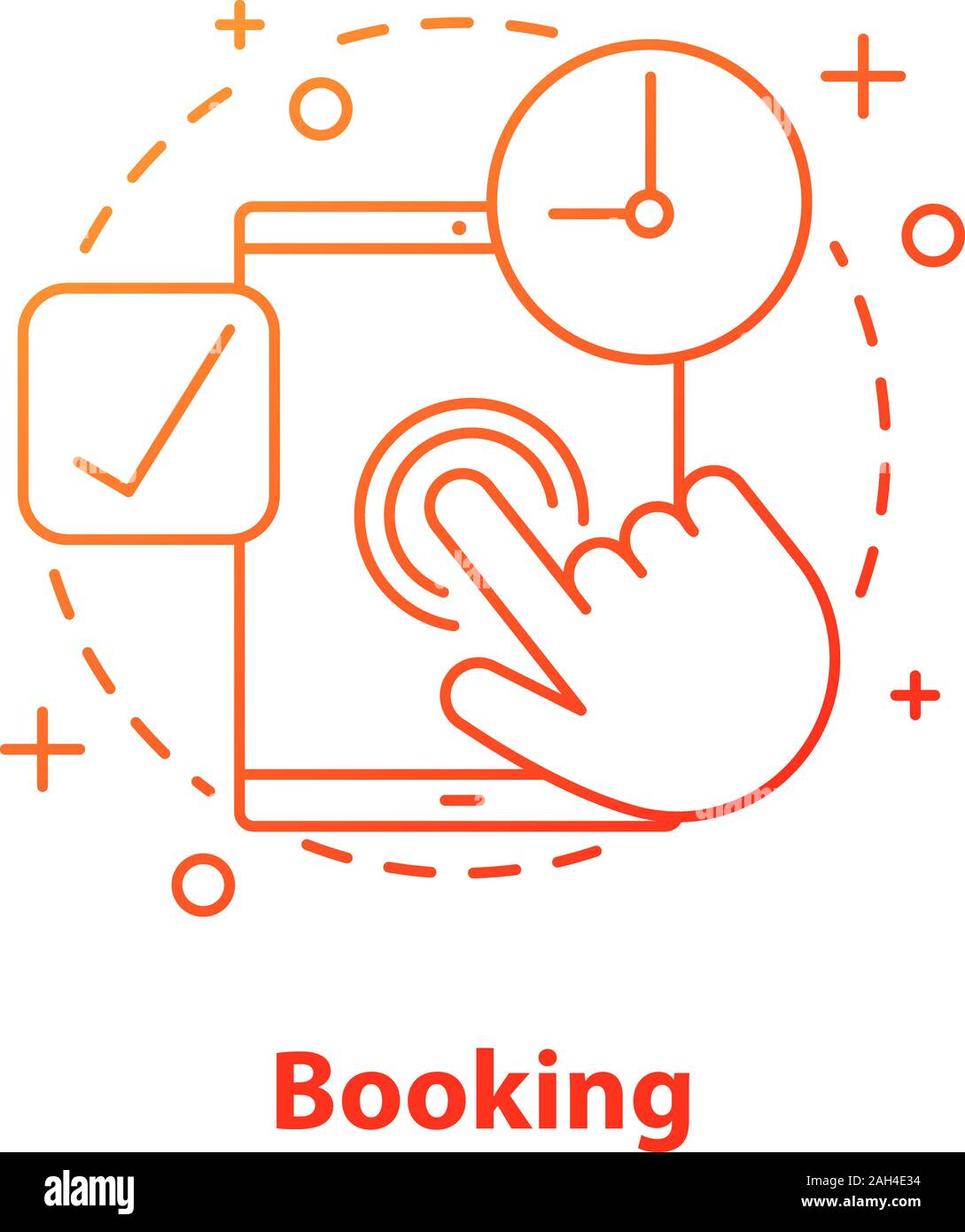 Booking concept icon. Digital planner idea thin line illustration ...