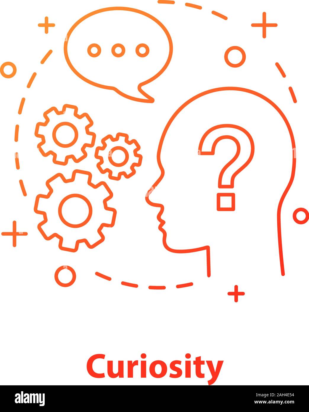 Curiosity concept icon. Problem solving idea thin line illustration. Confusion. Thinking. Vector ...