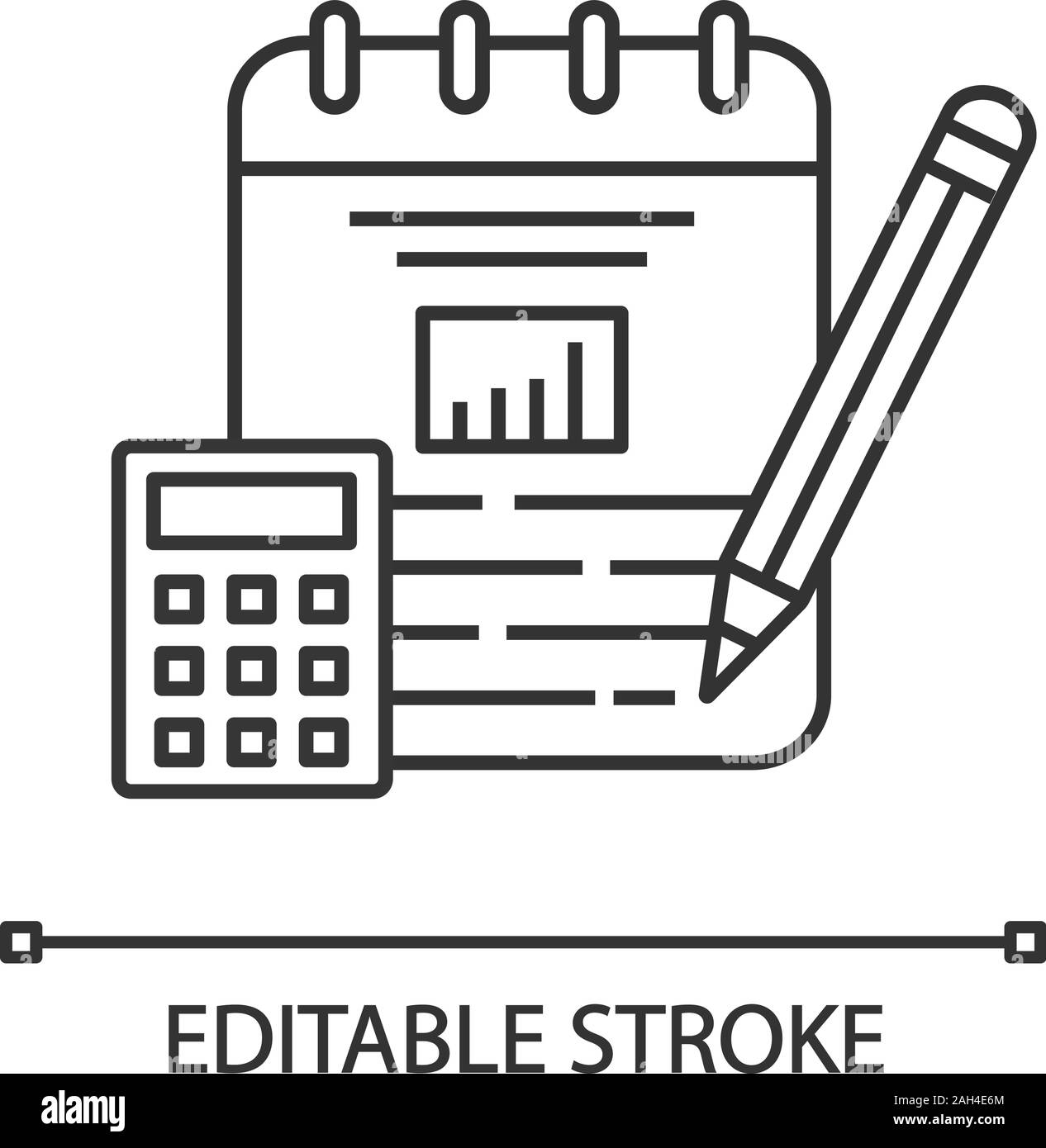 Financial planning linear icon. Budgeting. Thin line illustration ...