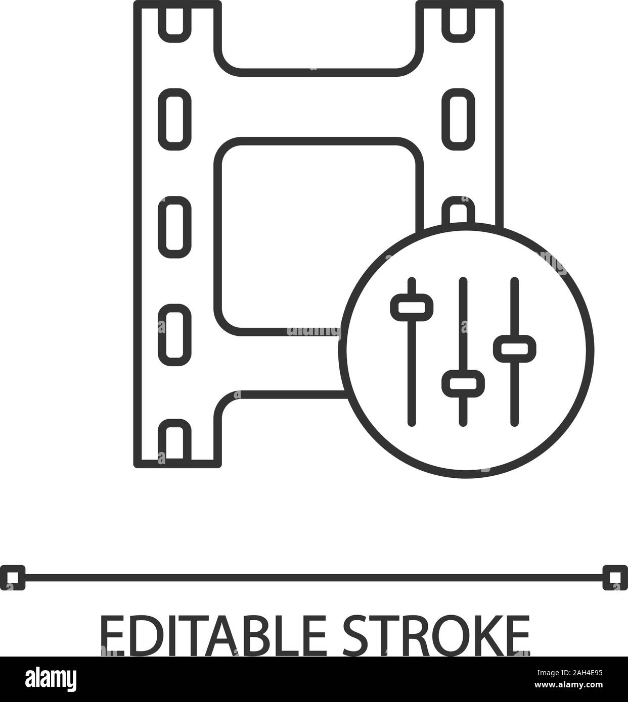 Sound mixer linear icon. Audio equalizer. Thin line illustration ...