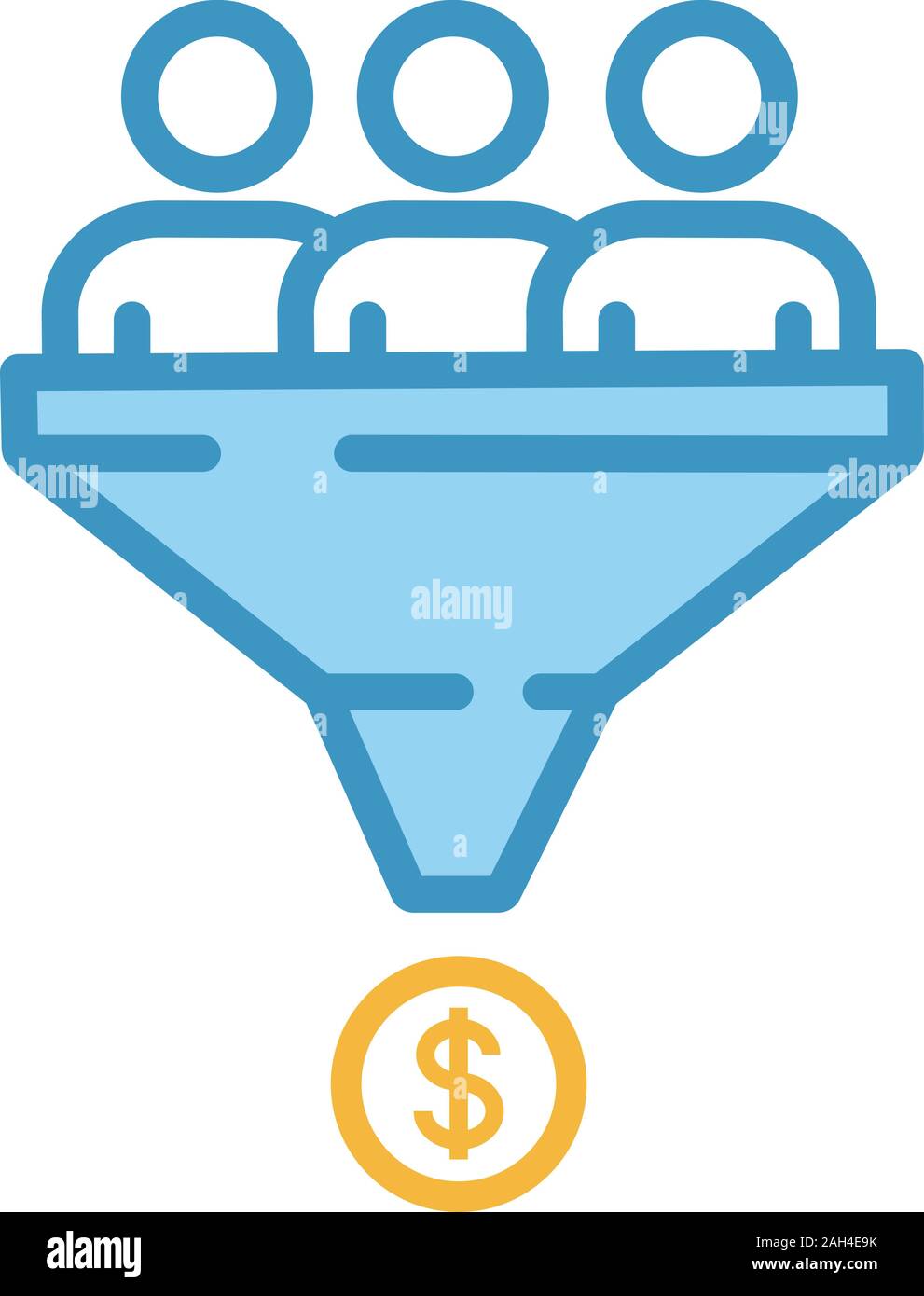 Traffic conversion color icon. Sales funnel. Internet marketing ...