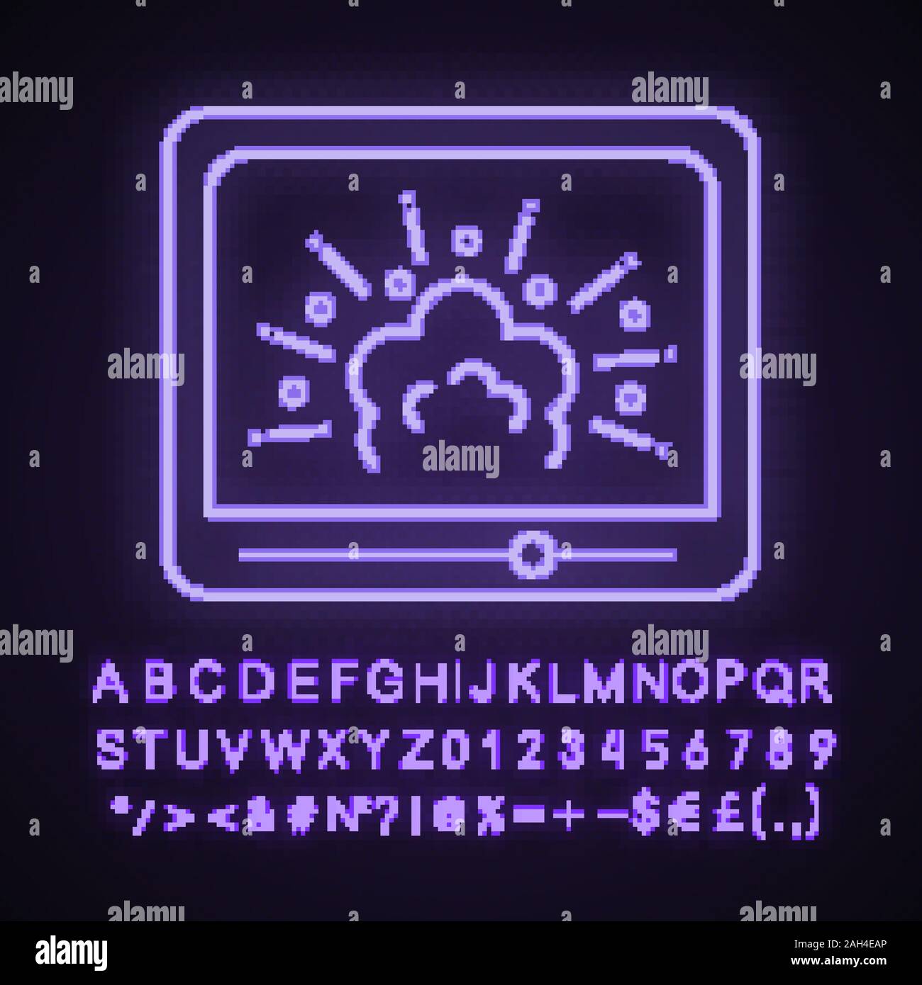 Visual effects neon light icon. FVX. Film making. Video editing. Movie ...