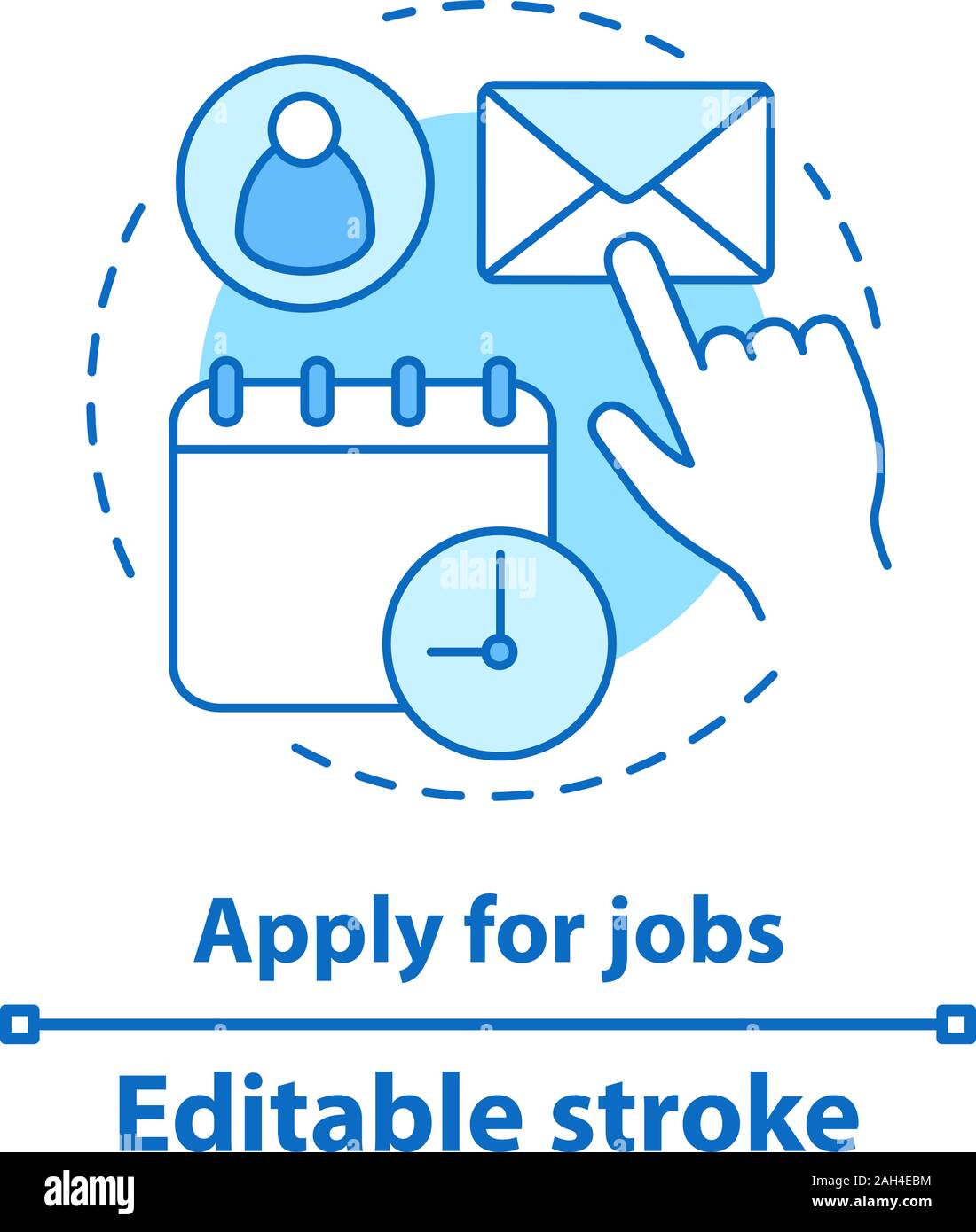 Apply for job concept icon. Work searching idea thin line illustration ...