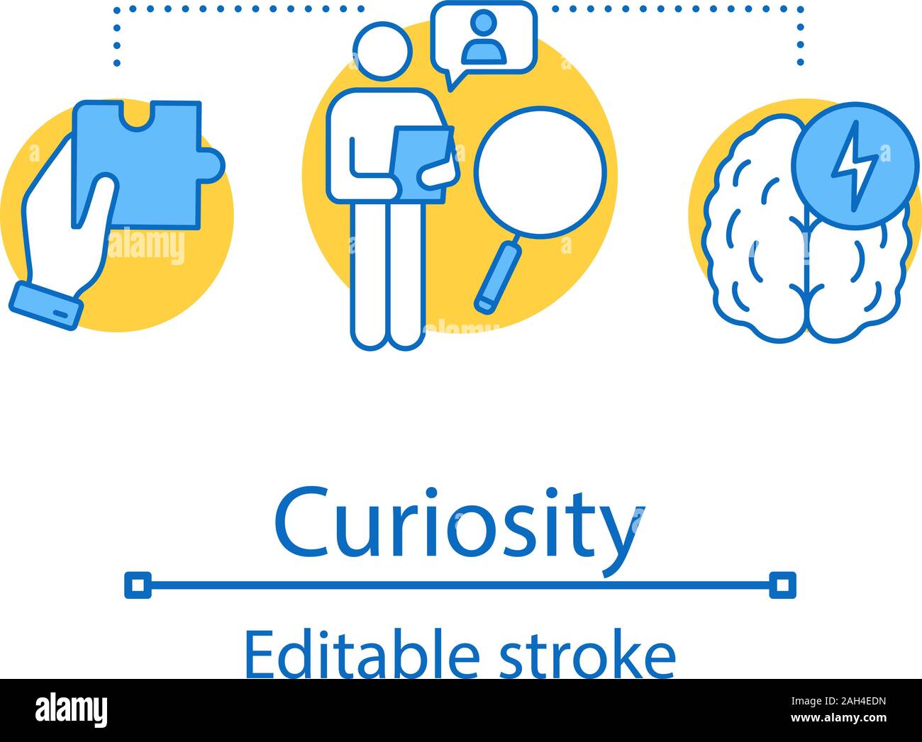 Curiosity concept icon. Solution searching idea thin line illustration ...
