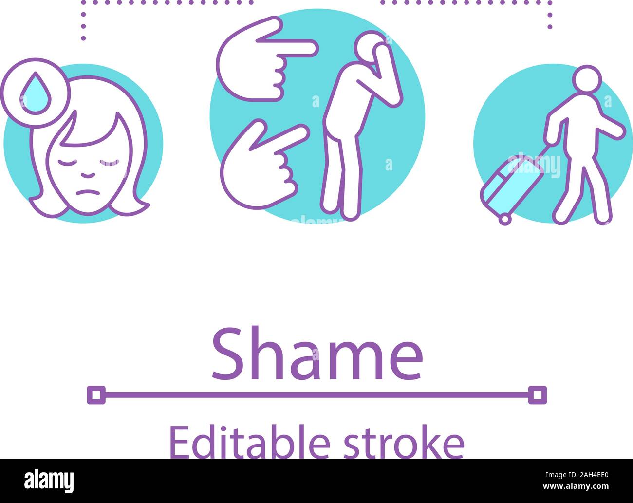 Shame concept icon. Condemnation idea thin line illustration. Public ...