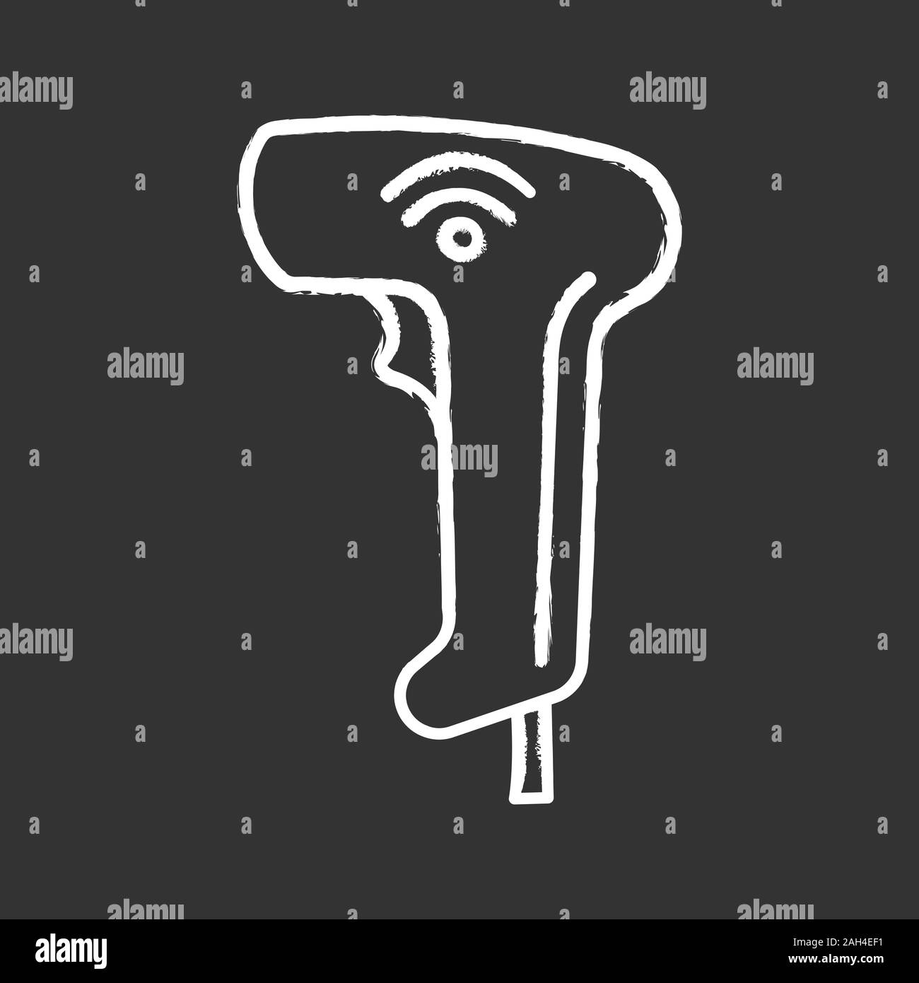 Wireless barcode scanning chalk icon. Wifi bar codes handheld scanner ...