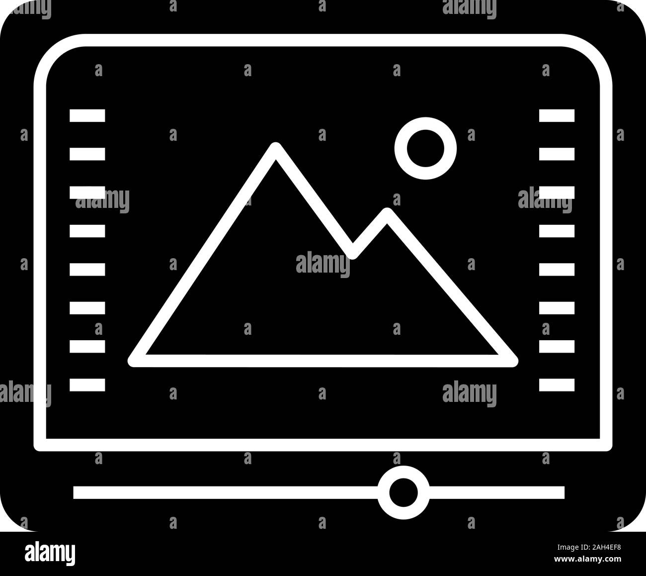Color correction and grading glyph icon. Photo, video editing ...