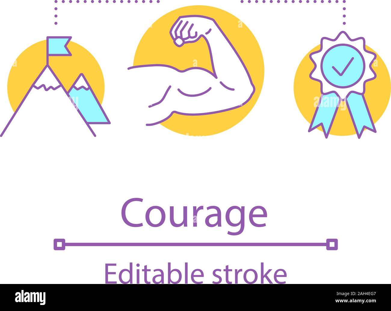 Courage concept icon. Strength idea thin line illustration. Leadership ...