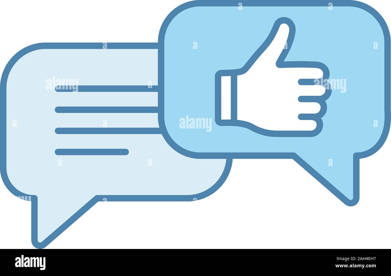 Positive customer feedback color icon. Excellent review. Chatting. Like ...
