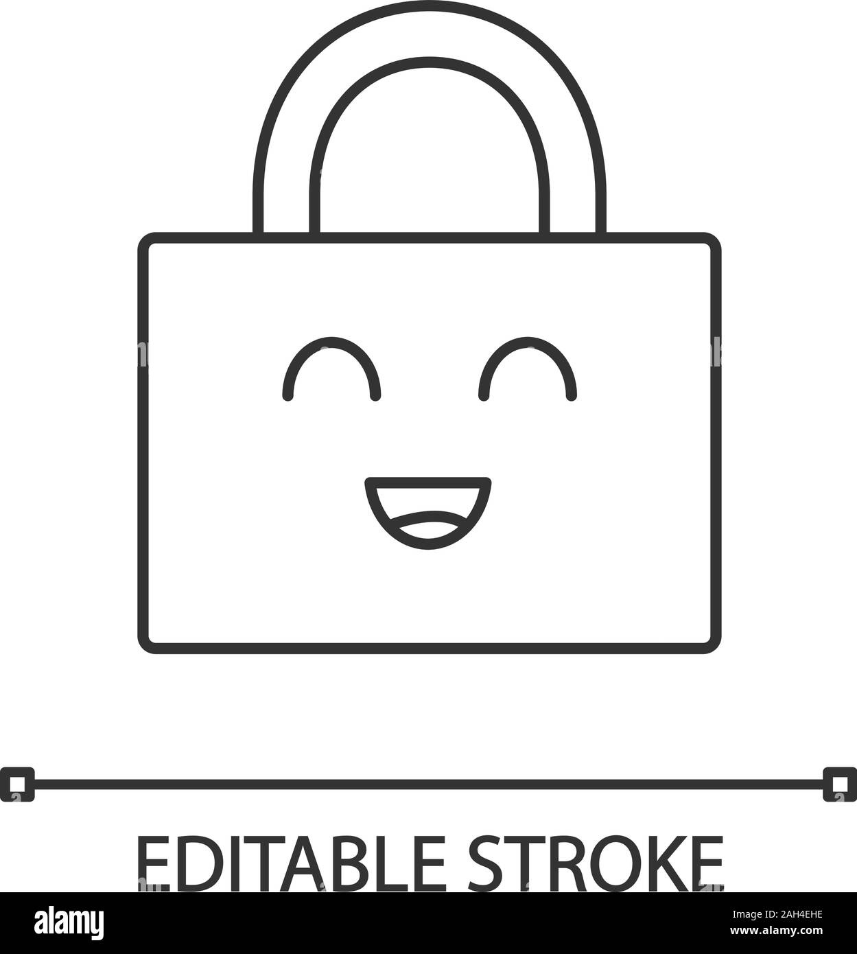 Smiling alarm clock linear icon. Thin line illustration. Good morning ...