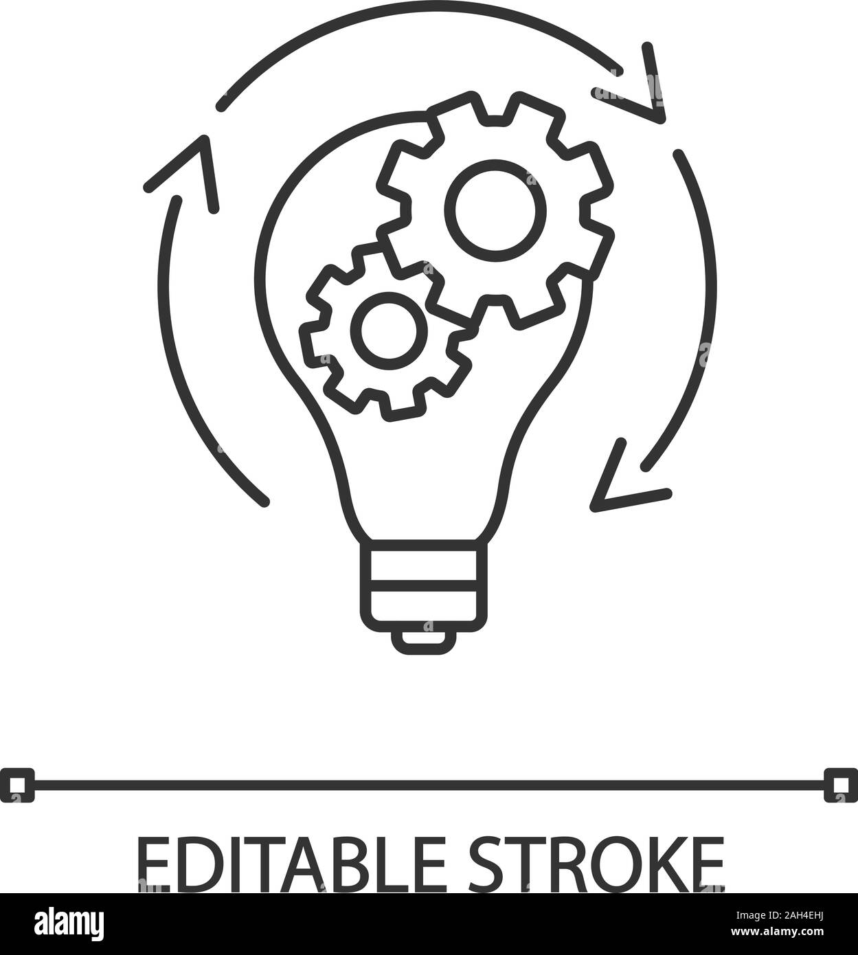 Idea generation linear icon. Thin line illustration. Startup development. New business concept ...