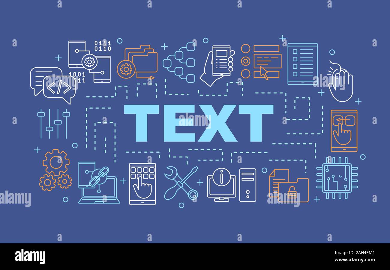 Technical support word concepts banner. Settings and options. System ...