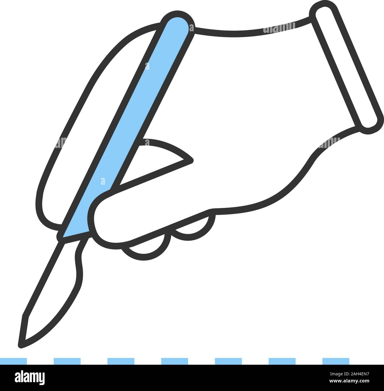 Scalpel skin incision color icon. Plastic surgery. Surgical incision ...