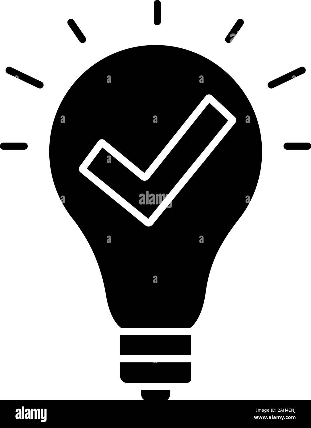 Approved idea glyph icon. Marketing strategy. New product or service ...