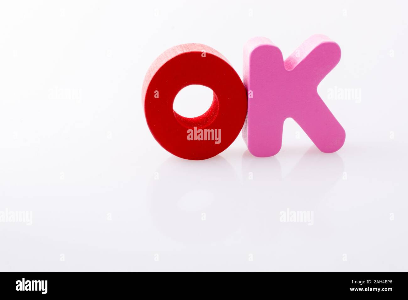 the word OK written with colorful letter blocks Stock Photo - Alamy